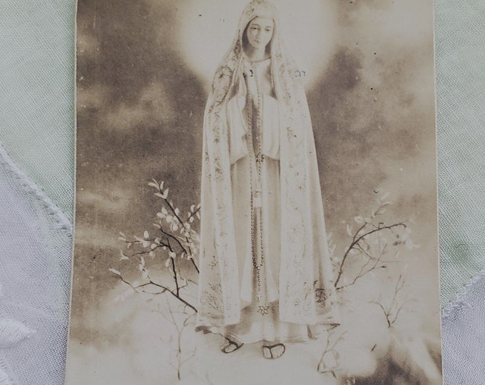 Vintage Nun's Holy Card, Our Lady of Fatima W/ Rosary & Children ...