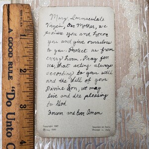 Vintage Holy Card, Immaculate Heart of Mary Prayer Card W/ Handwritten ...