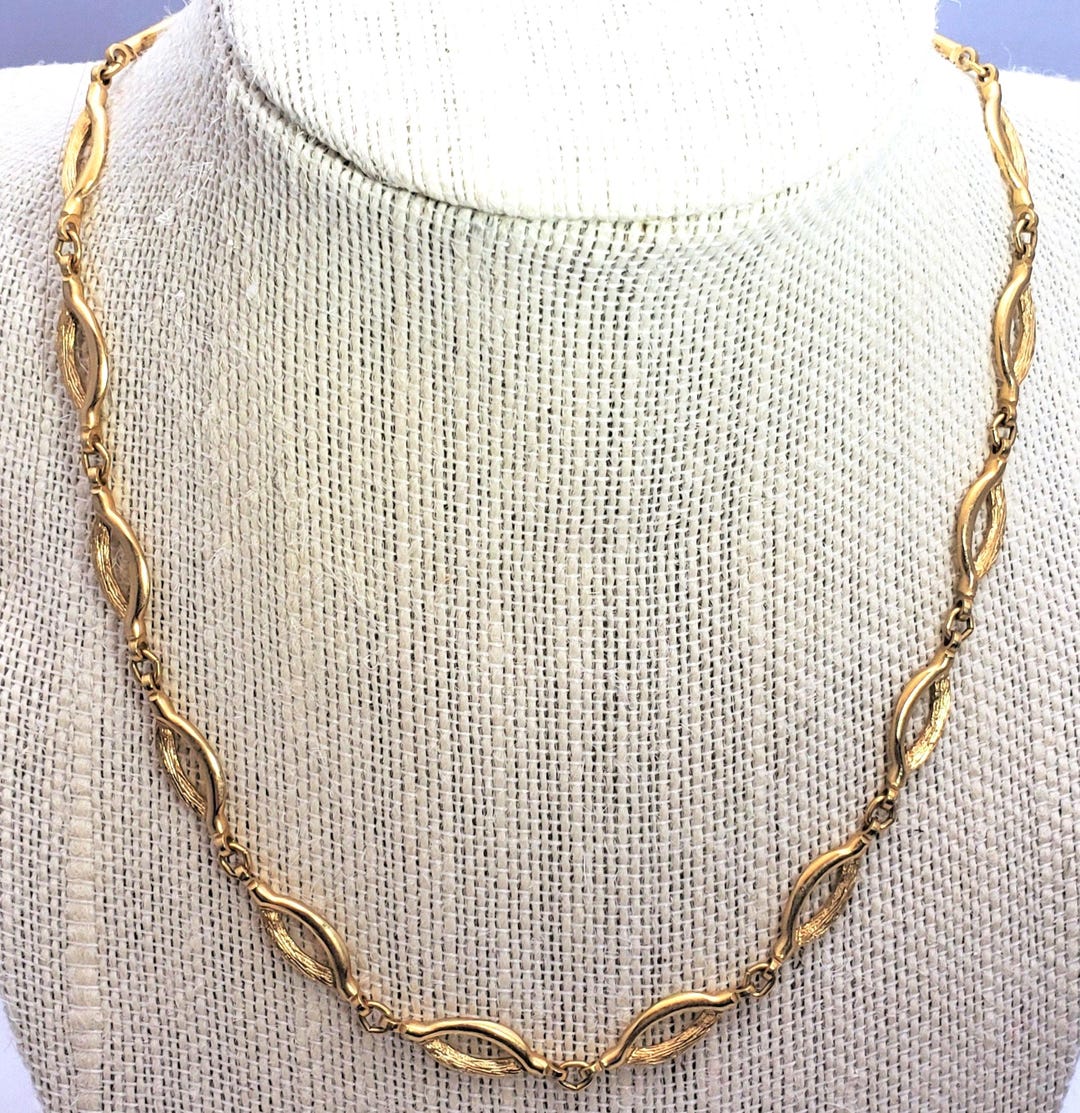 Vintage Necklace, 18"l, Sarah Coventry Chains, Gold Tone Link Chain ...