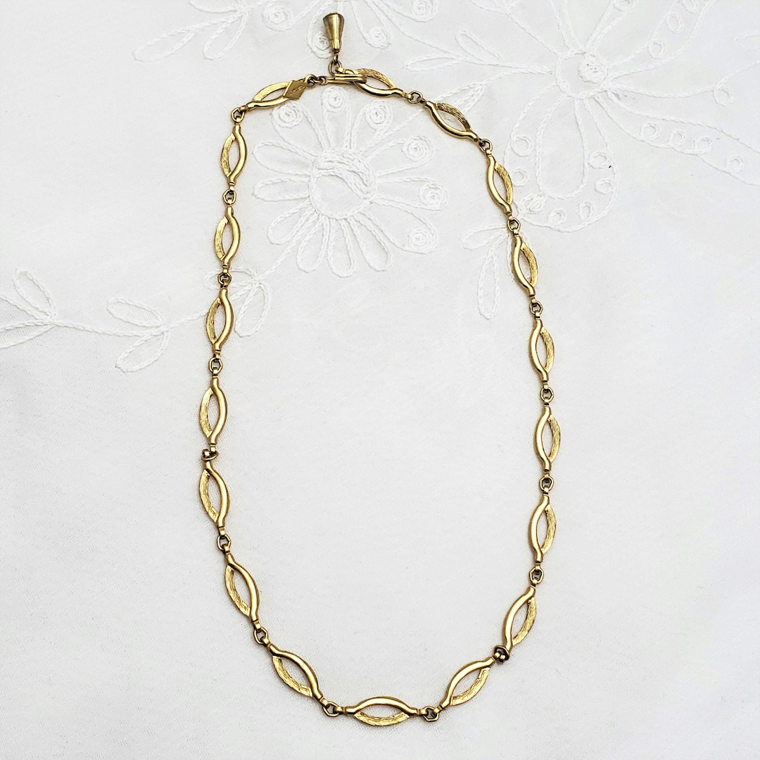 Vintage Necklace, 18"l, Sarah Coventry Chains, Gold Tone Link Chain ...