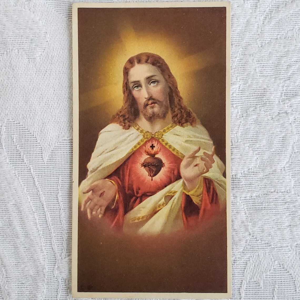 Two Vintage Holy Cards Sacred Heart of Jesus & Mother of - Etsy