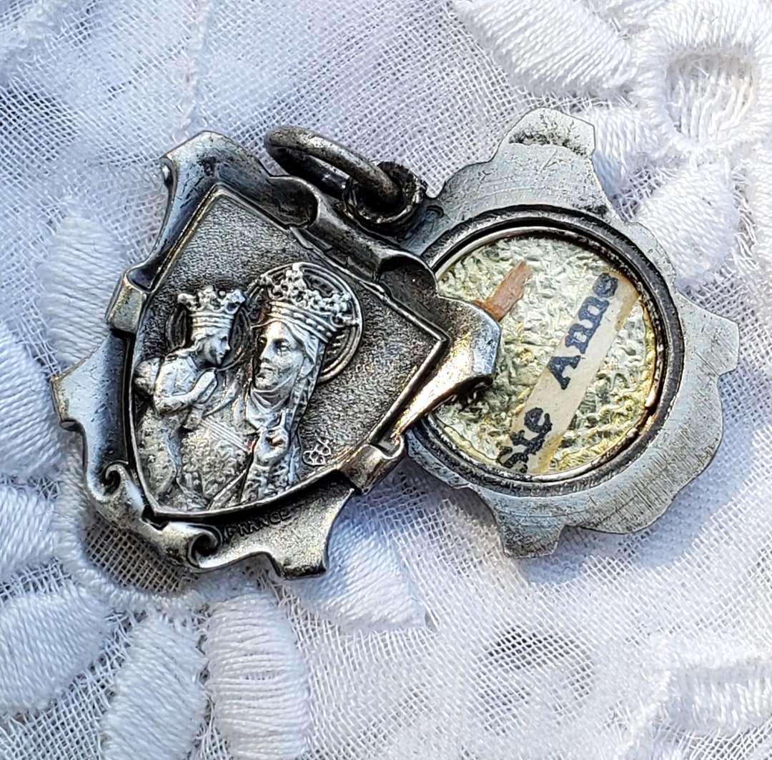 Vintage St Ann Relic Medal Slide Locket Saint Anne De - Etsy