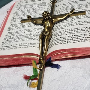 Vintage Wall Crucifix, 10 Sacred Cross, Brass, Spiritual Protection ...