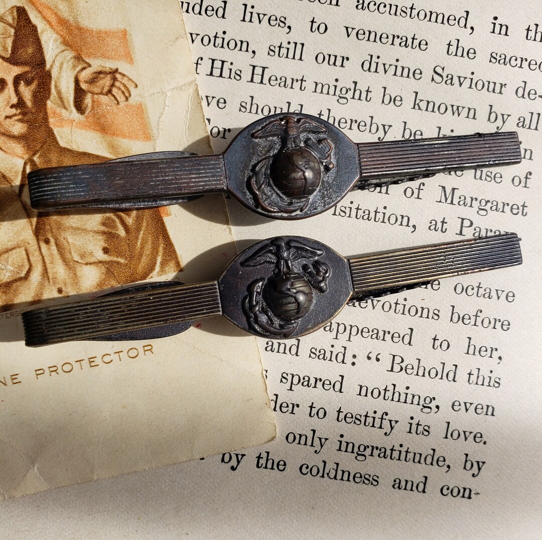 Vintage USMC Tie Clips, Set of Two, Copper, Eagle, Globe & Anchor Tie ...