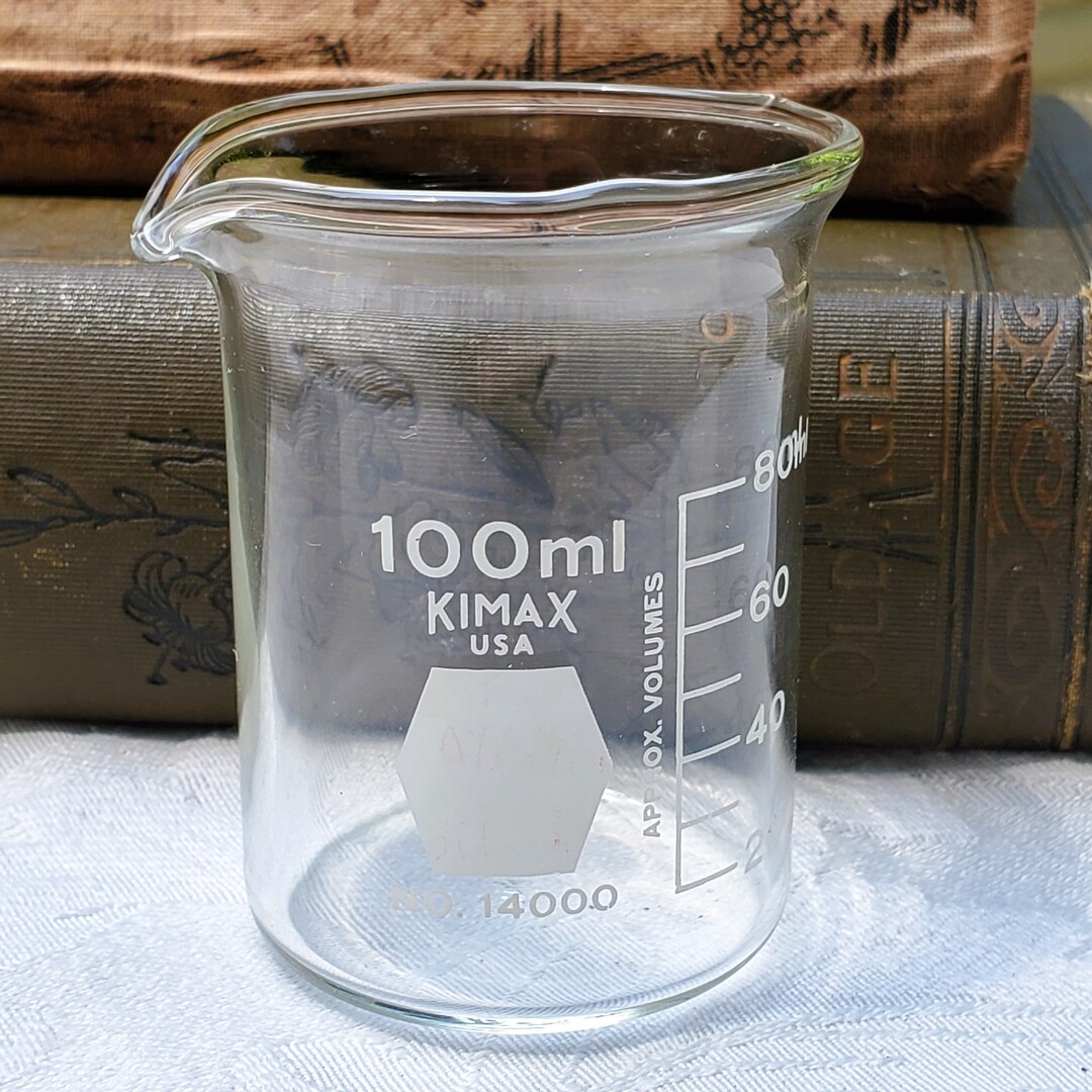 Small Vintage Beaker, Kimax 100 ML, 3h, Clear Glass, Medical Laboratory ...