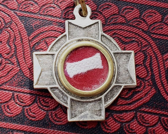 Vintage St Anthony Cross Relic Medal, 3rd Class Reliquary Cloth Relics ...