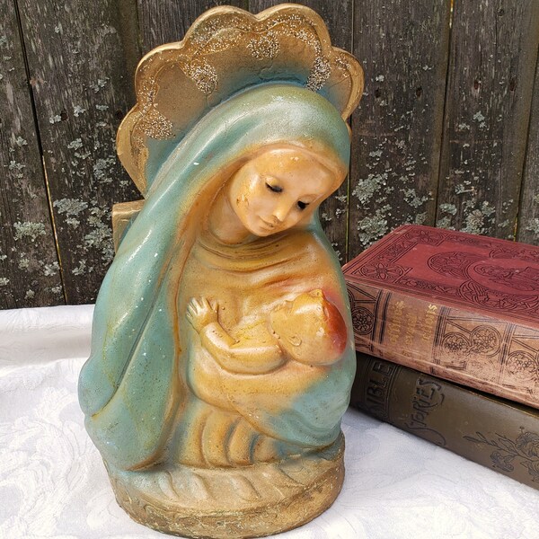 Vintage Religious Chippy Statues - Etsy
