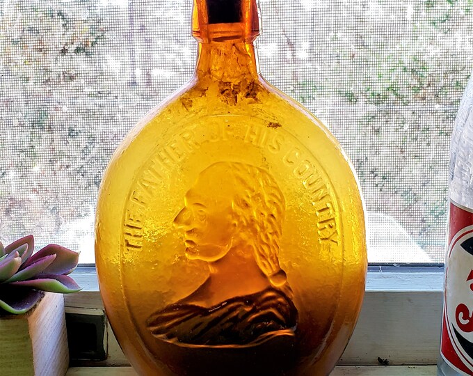 Antique Flask, "father of His Country" Embossed George Washington ...