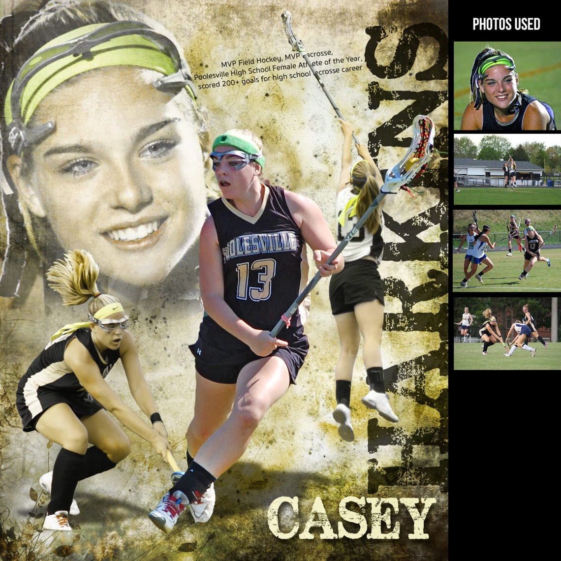 Custom Lacrosse Sports Poster Collage for ANY SPORT Team or - Etsy