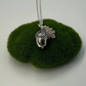 Acorn Necklace - Silver - Etsy