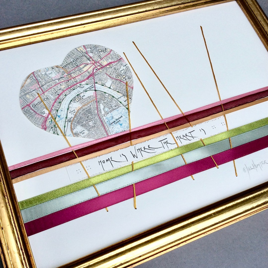 London Map Home is Where the Heart is Map Detail Heart Map Personalised ...