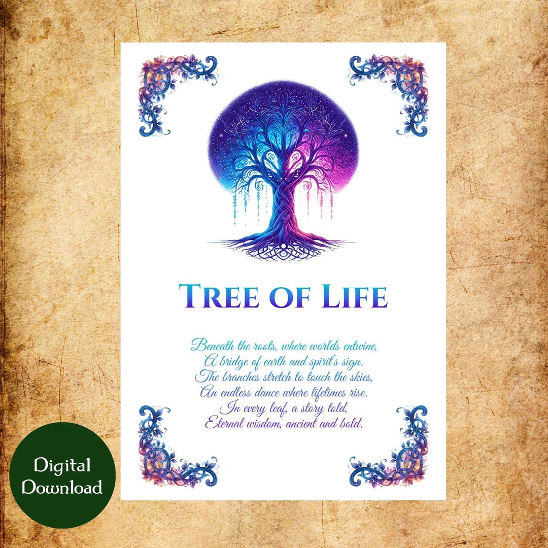 Tree of Life Digital Download With Celtic Poem | High-resolution Wall ...