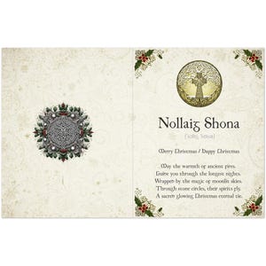 Celtic Christmas Card: Nollaig Shona Irish Blessing Poem (pack of 10 ...