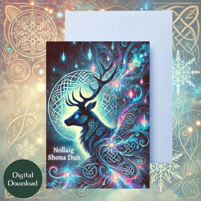 Nollaig Shona Duit Digital Download Celtic Christmas Card, Mystical ...