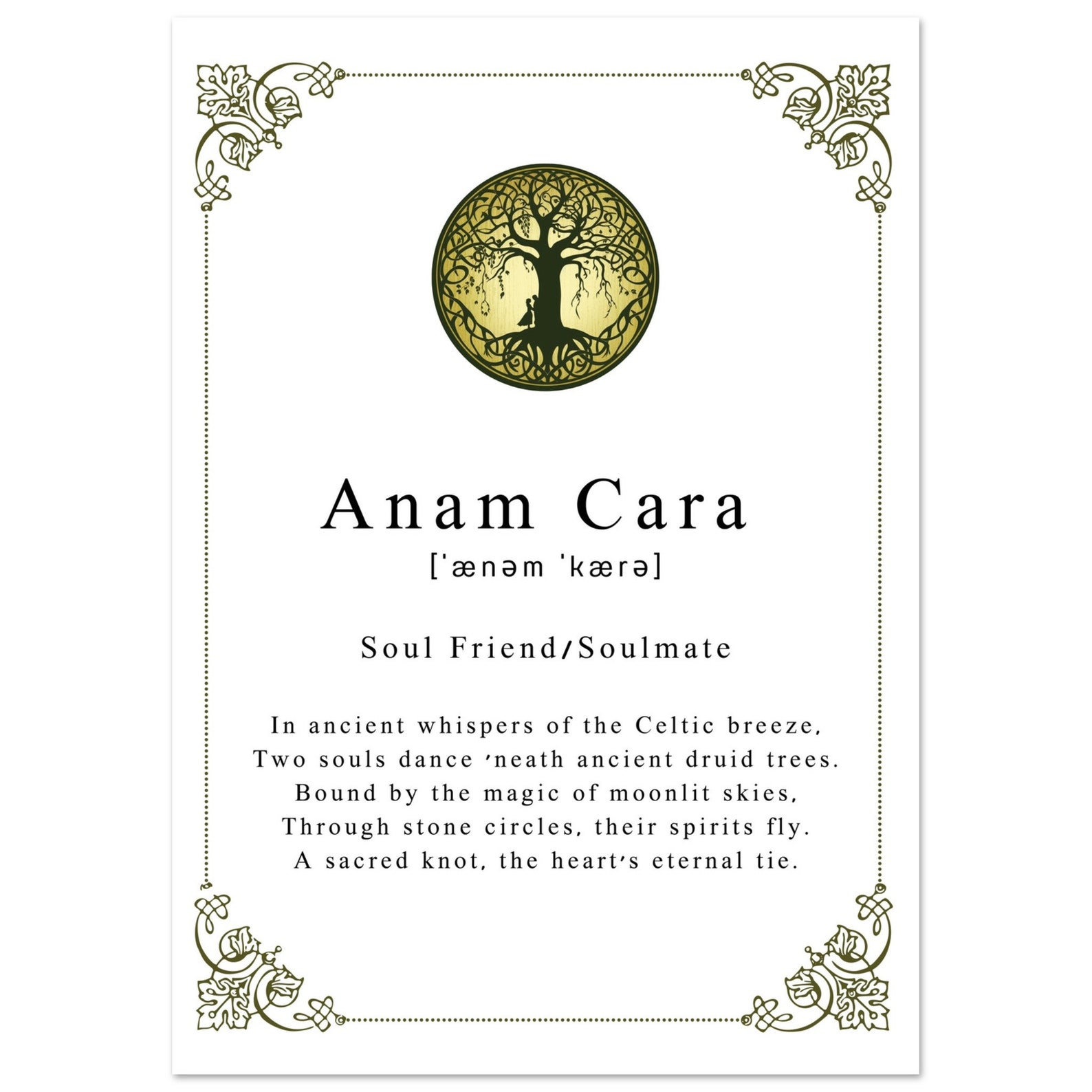Anam Cara Celtic-inspired Digital Wall Art(pdf), Celtic Word of Wisdom Poster, Spiritual Message ...