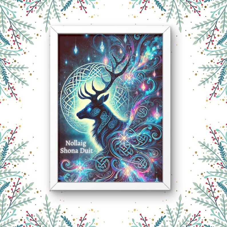 Nollaig Shona Duit Digital Download Celtic Christmas Card, Mystical ...