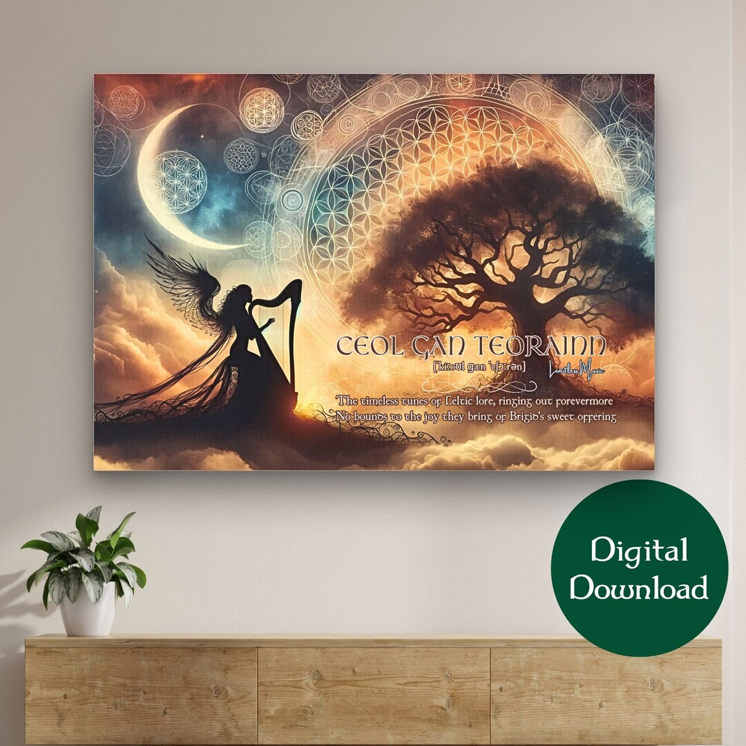 Celtic Harp Melodies Digital Art - 'ceol Gan Teorainn', Enchanting ...