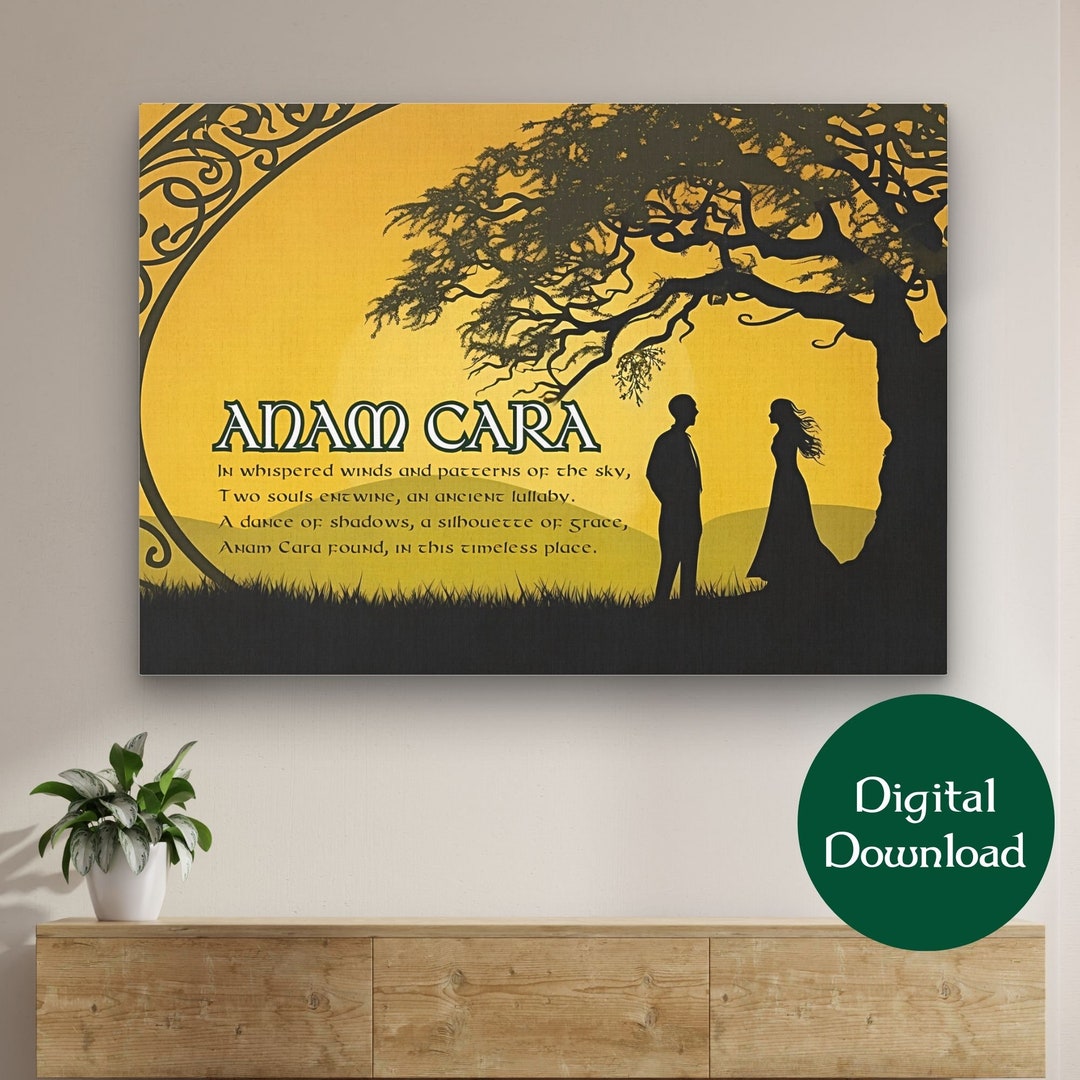 Anam Cara - Celtic Soul Friend Digital Art, Romantic Silhouette Instant ...