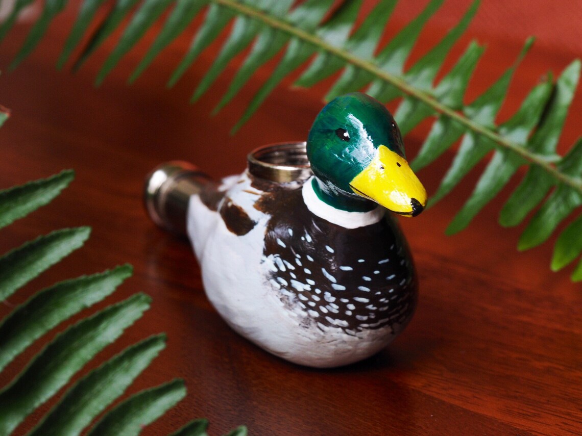 Mallard Duck Pipe Cute Bird Pipes Animal Sculpture | Etsy