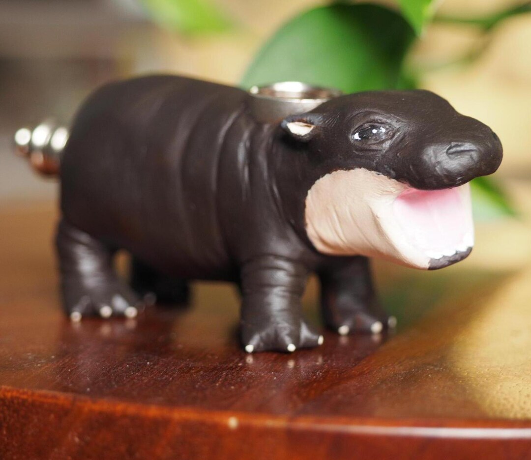 Baby Hippo Pipe Moo Deng Pipe Cute Pygmy Hippopotamus - Etsy