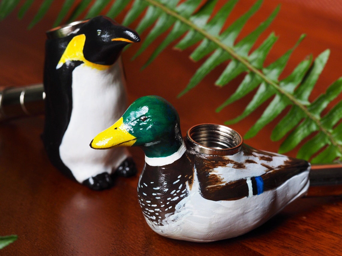 Mallard Duck Pipe Cute Bird Pipes Animal Sculpture | Etsy