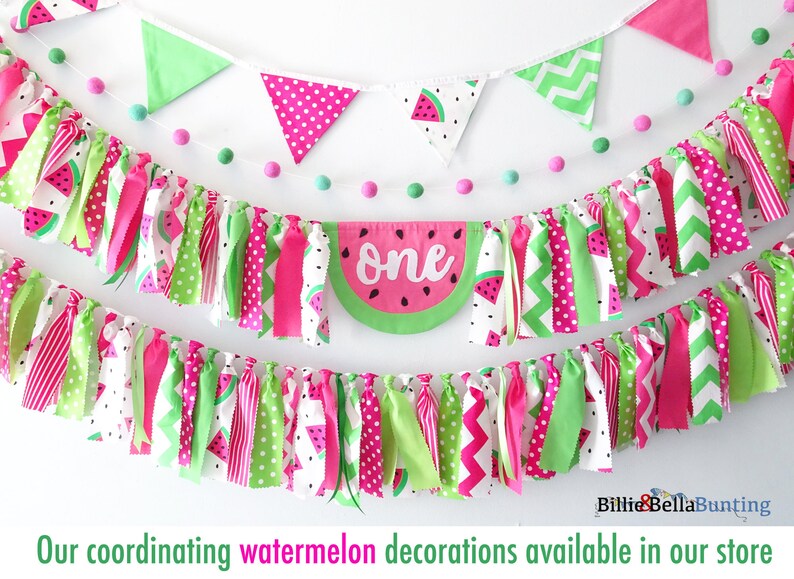 One in a melon party package watermelon first birthday pink | Etsy