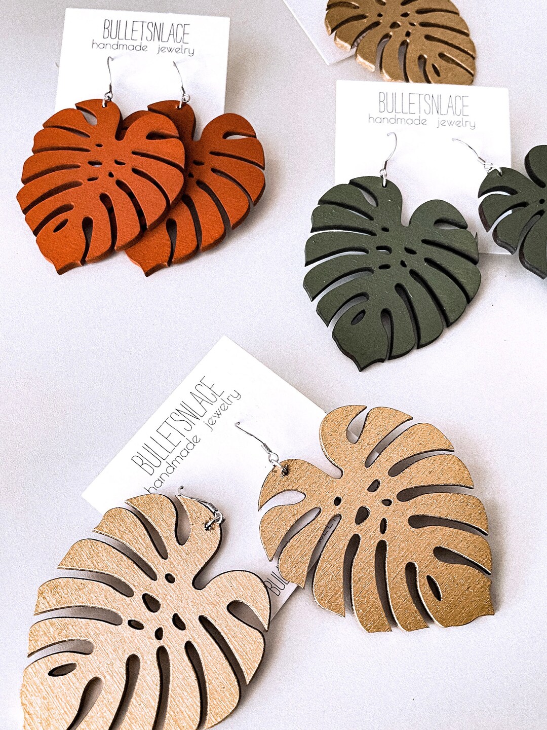 Monstera Earrings, Plant Earrings, Monstera Leaf Earrings - Etsy