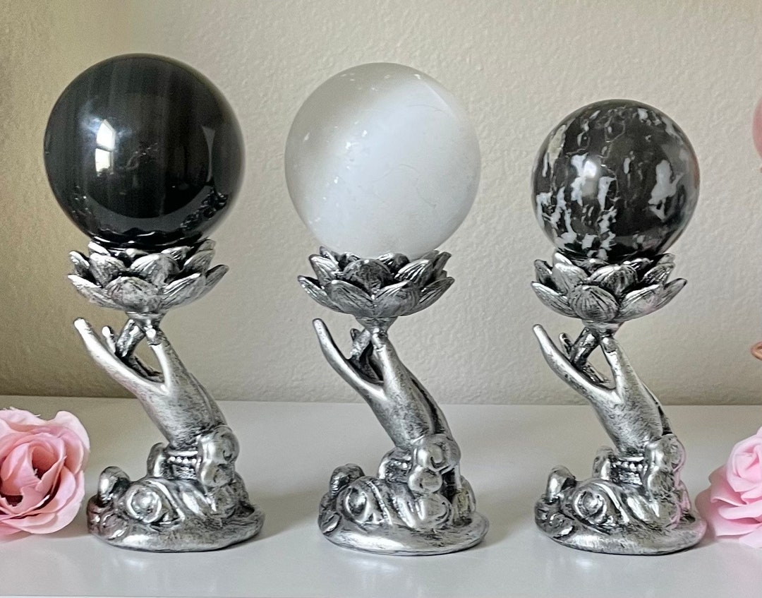 Lotus Sphere Stand Sphere Holders Altar Decor Witch Decor - Etsy