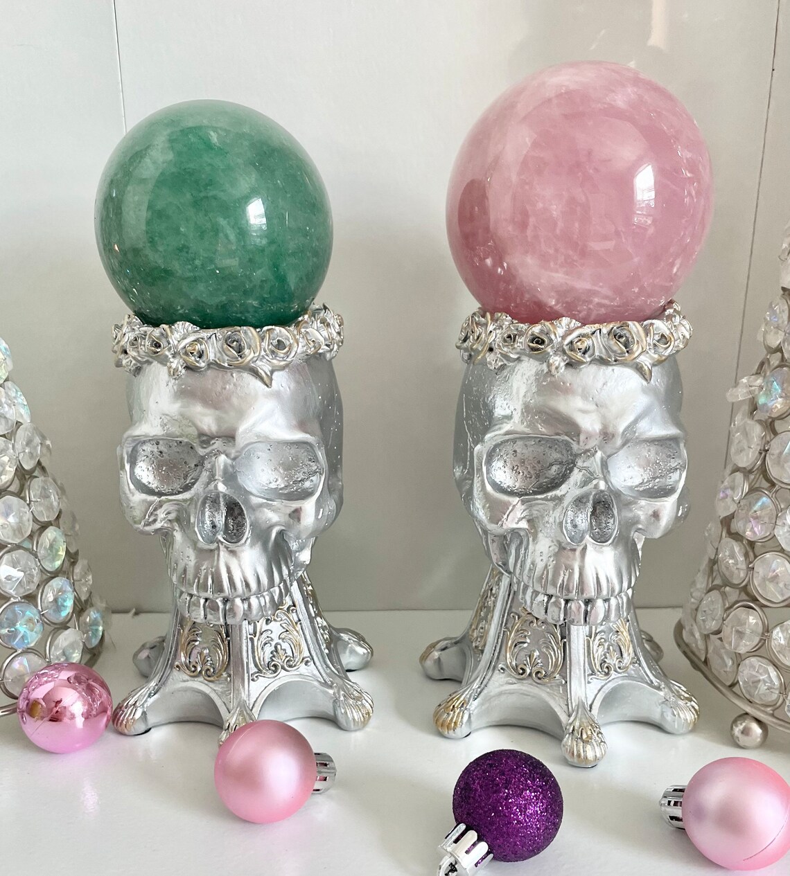 Skull Sphere Stand Crystal Decor Sphere Holder Witchy Decor - Etsy