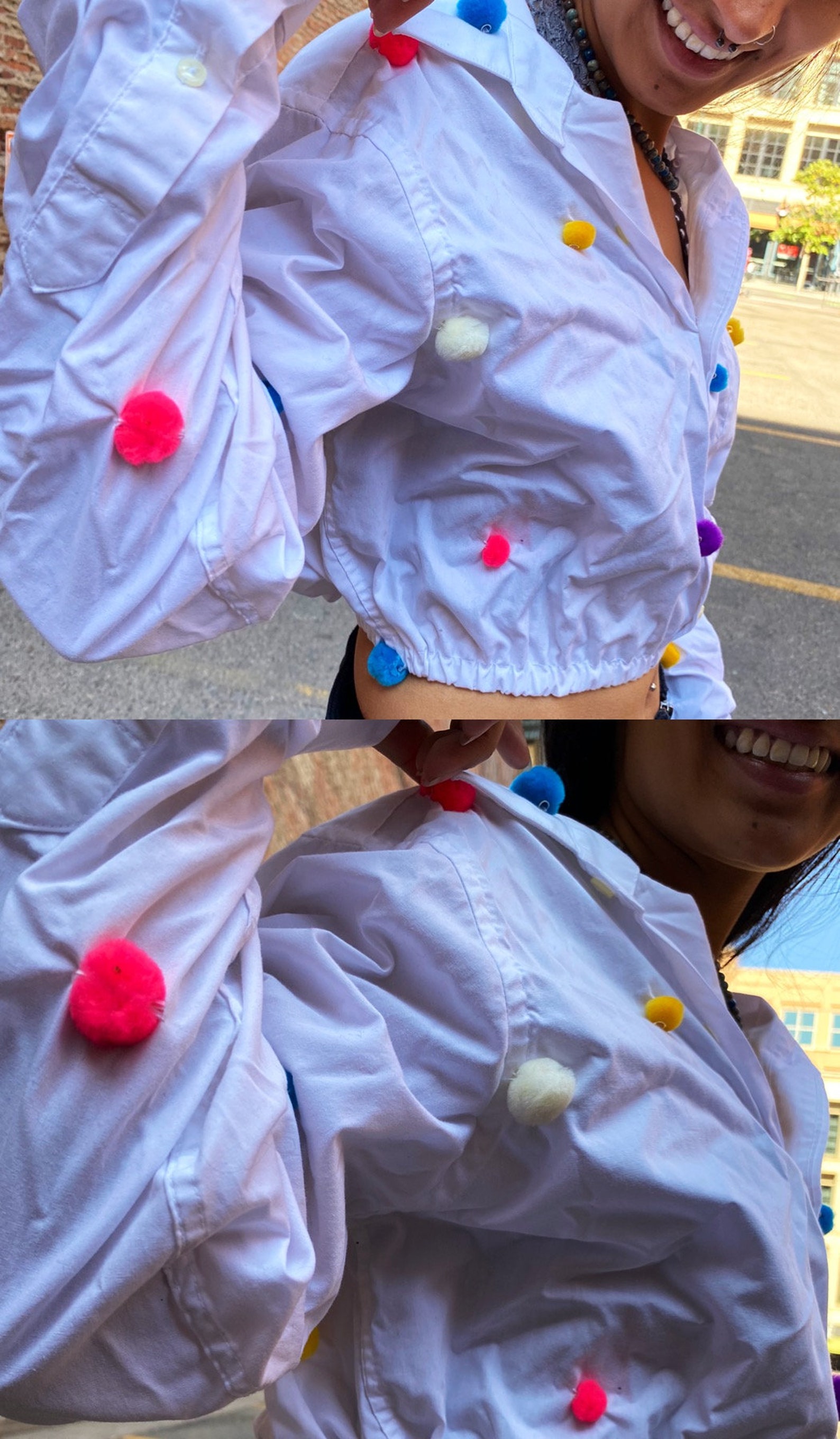 Clown costume clown top cropped clown shirt polka dot | Etsy