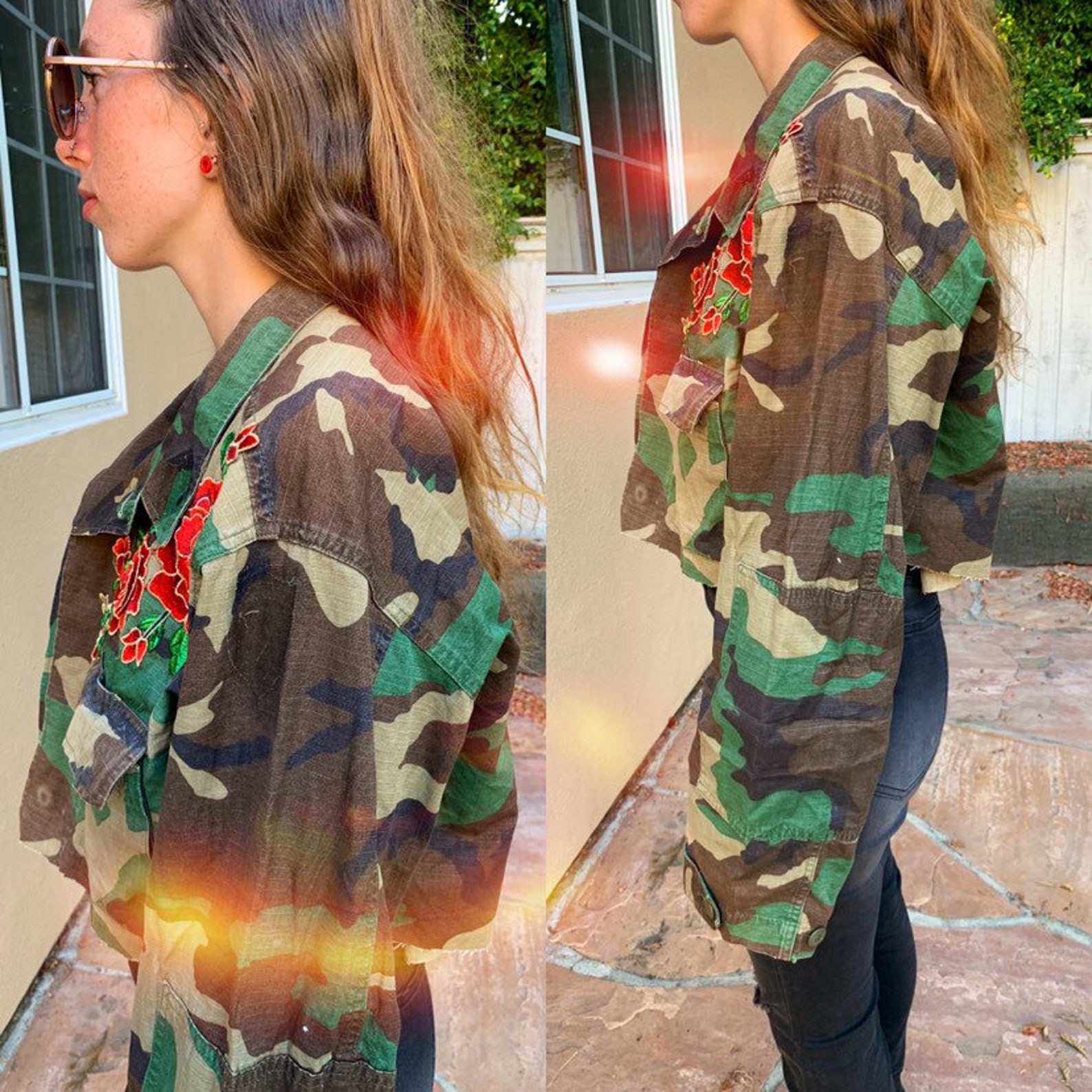 Cropped Camouflage Jacket Camo Jacket Camouflage Army | Etsy