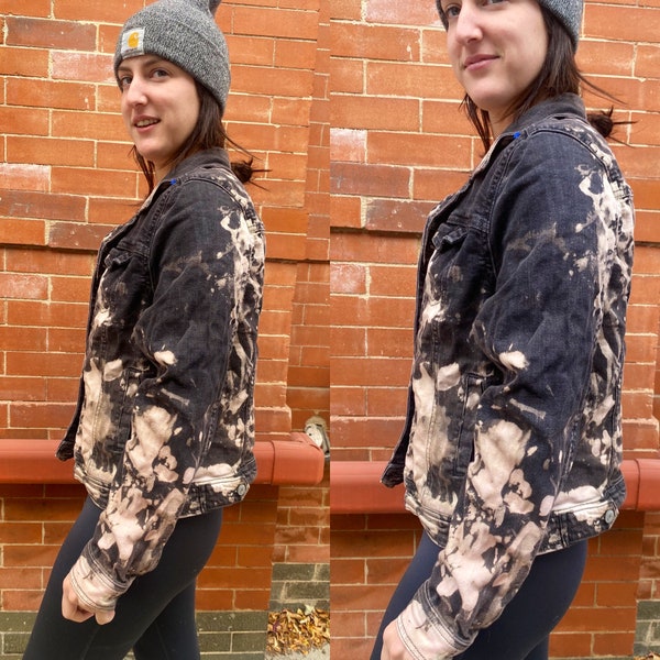 Black Denim Jacket - Etsy