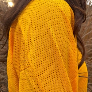 Yellow Cropped Long Sleeve Jersey, Cropped Jersey, Jersey Crop Top ...