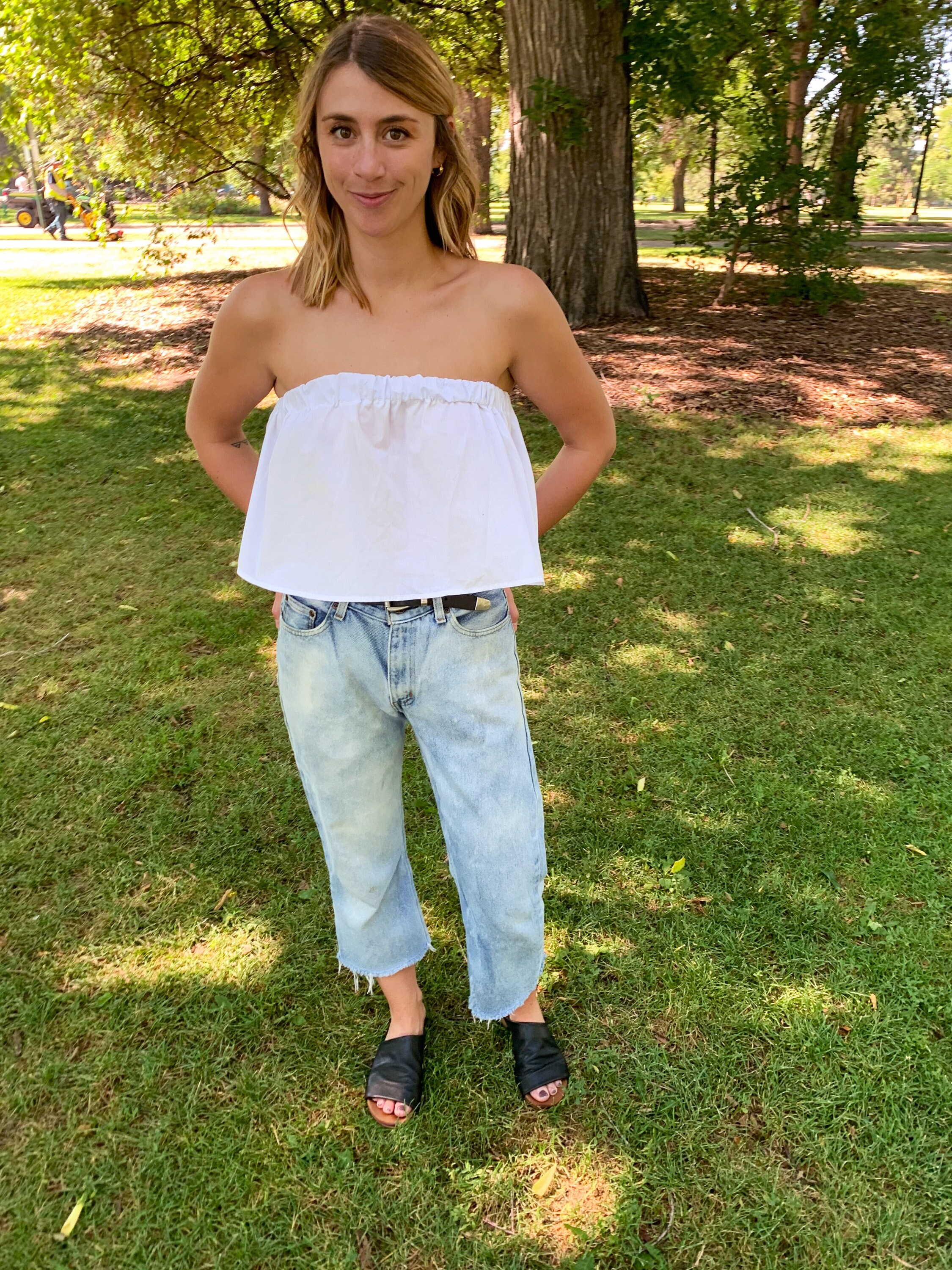 White Tube Top Button Down Shirt Upcycled Upcycled Tube | Etsy