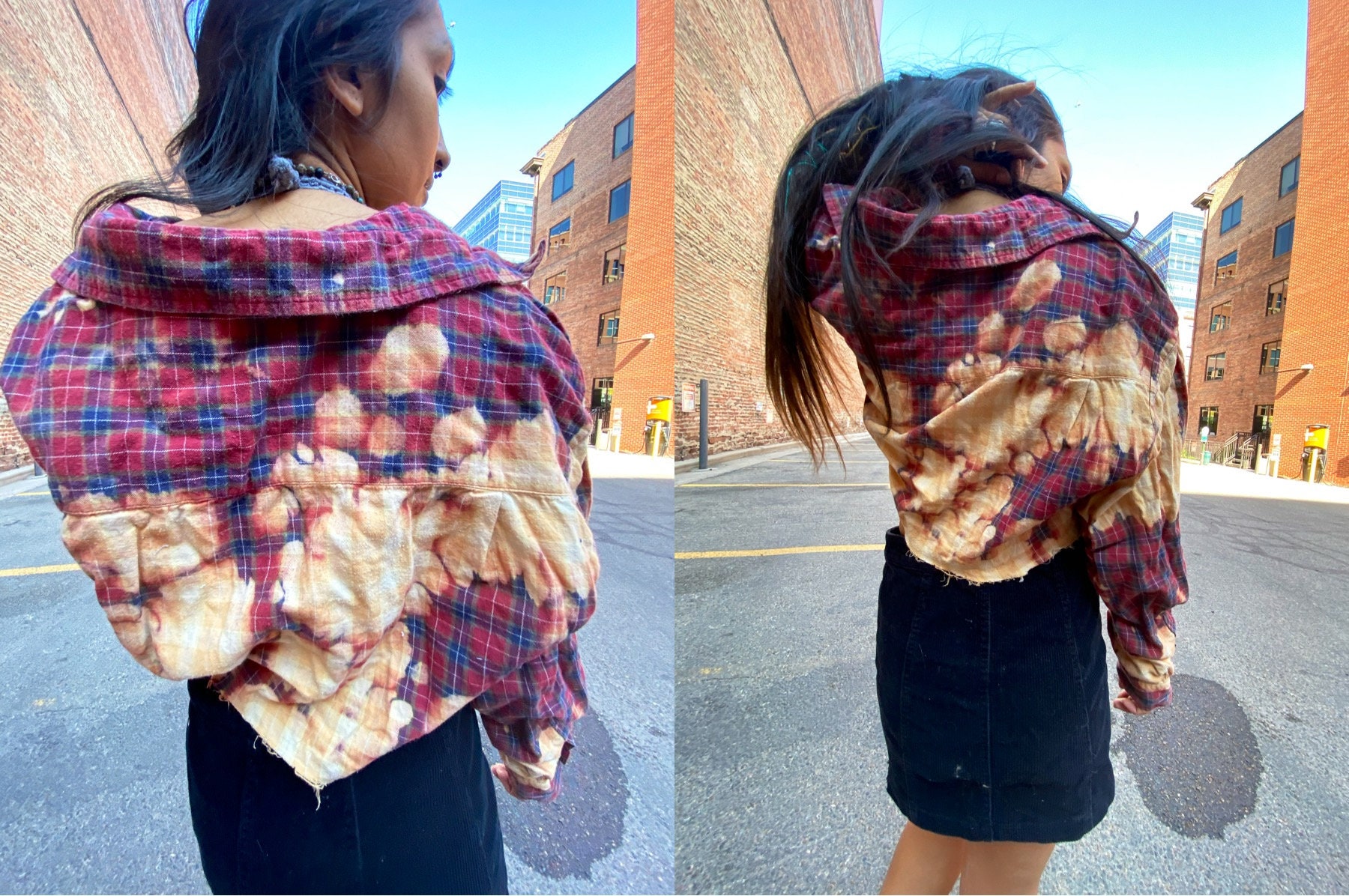 Cropped flannel bleached flannel bleached flannels cropped | Etsy