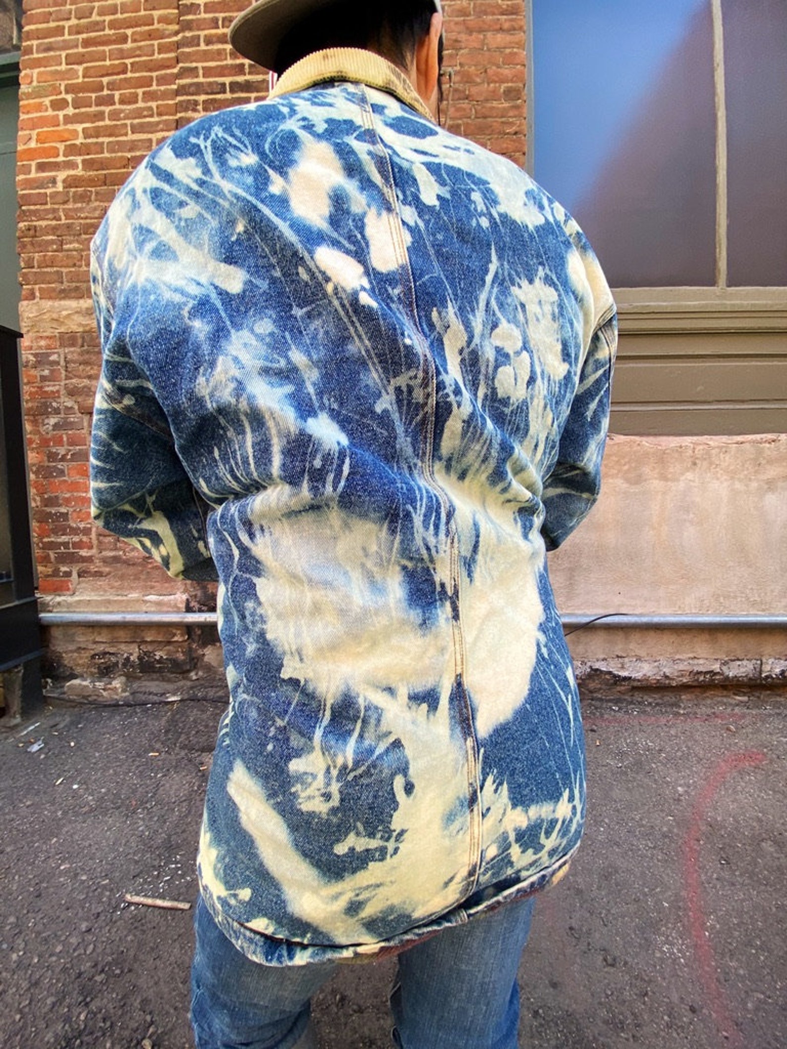 Bleached Denim Jacket Bleached Denim Oversized Denim Jacket - Etsy