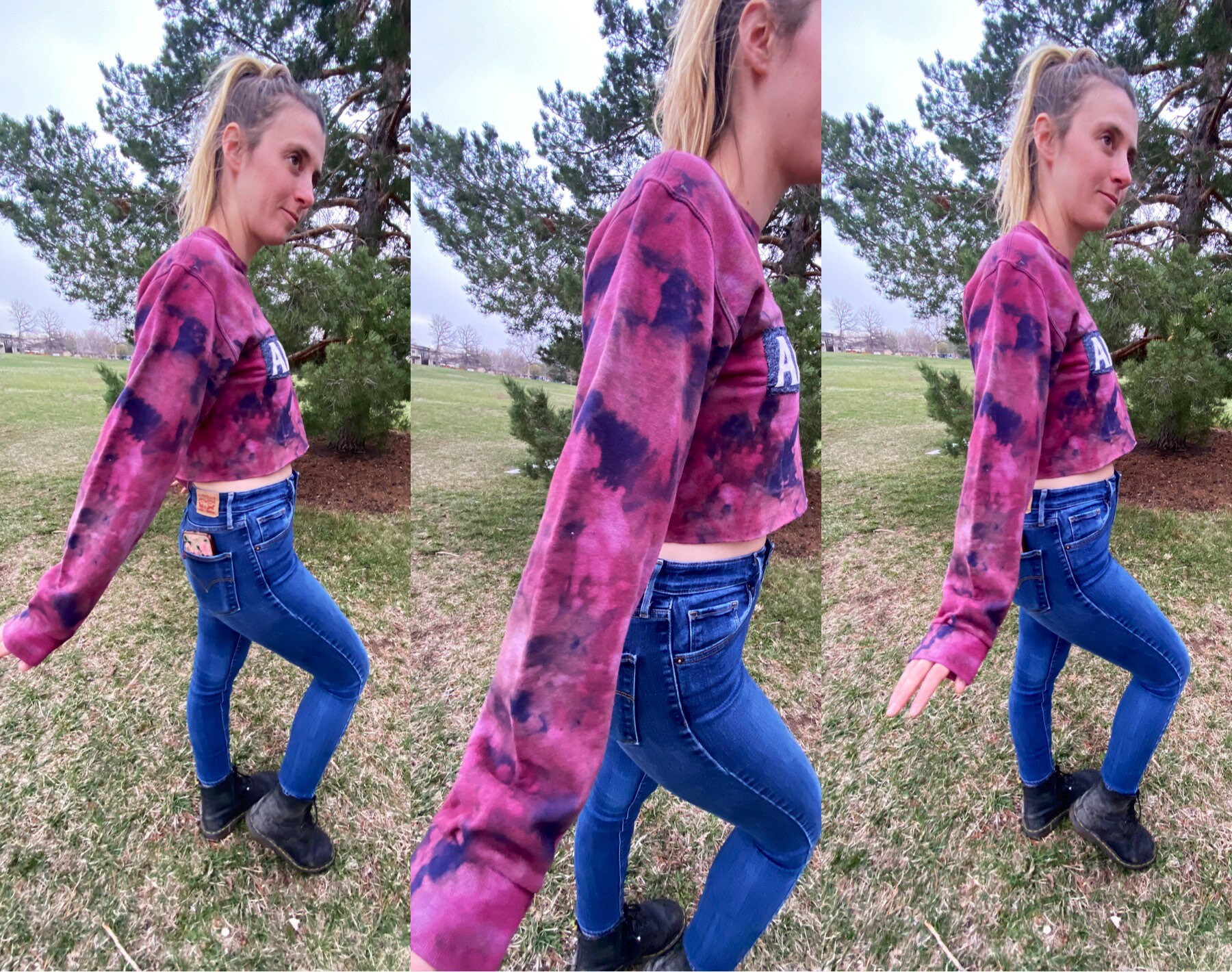 Arizona crop top bleached crewneck tie dyed crewneck | Etsy