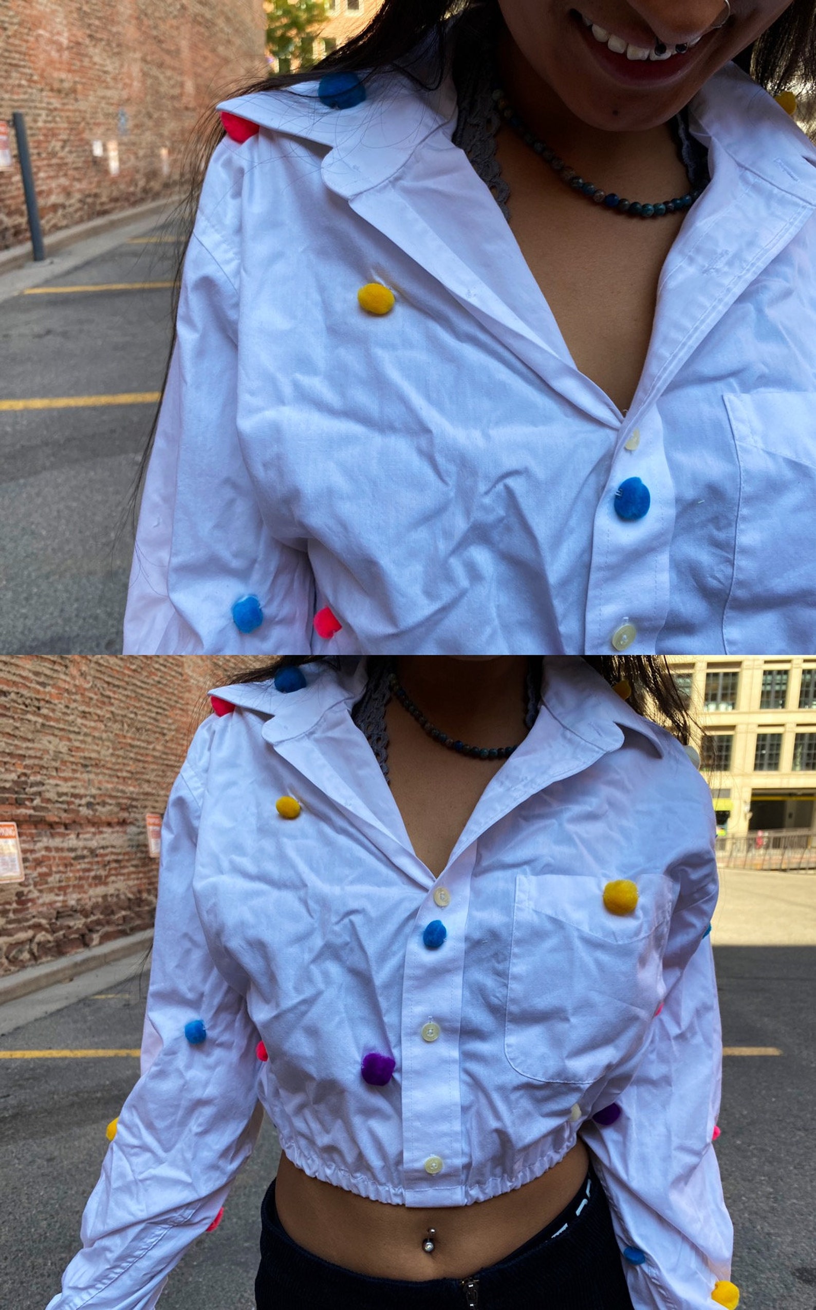 Clown costume clown top cropped clown shirt polka dot | Etsy