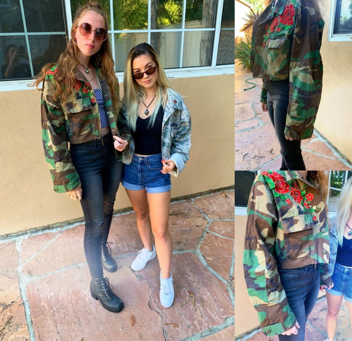 Cropped Camouflage Jacket Camo Jacket Camouflage Army | Etsy