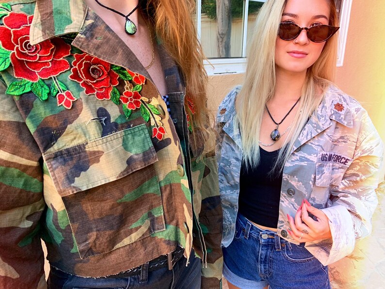 Cropped Camouflage Jacket Camo Jacket Camouflage Army - Etsy