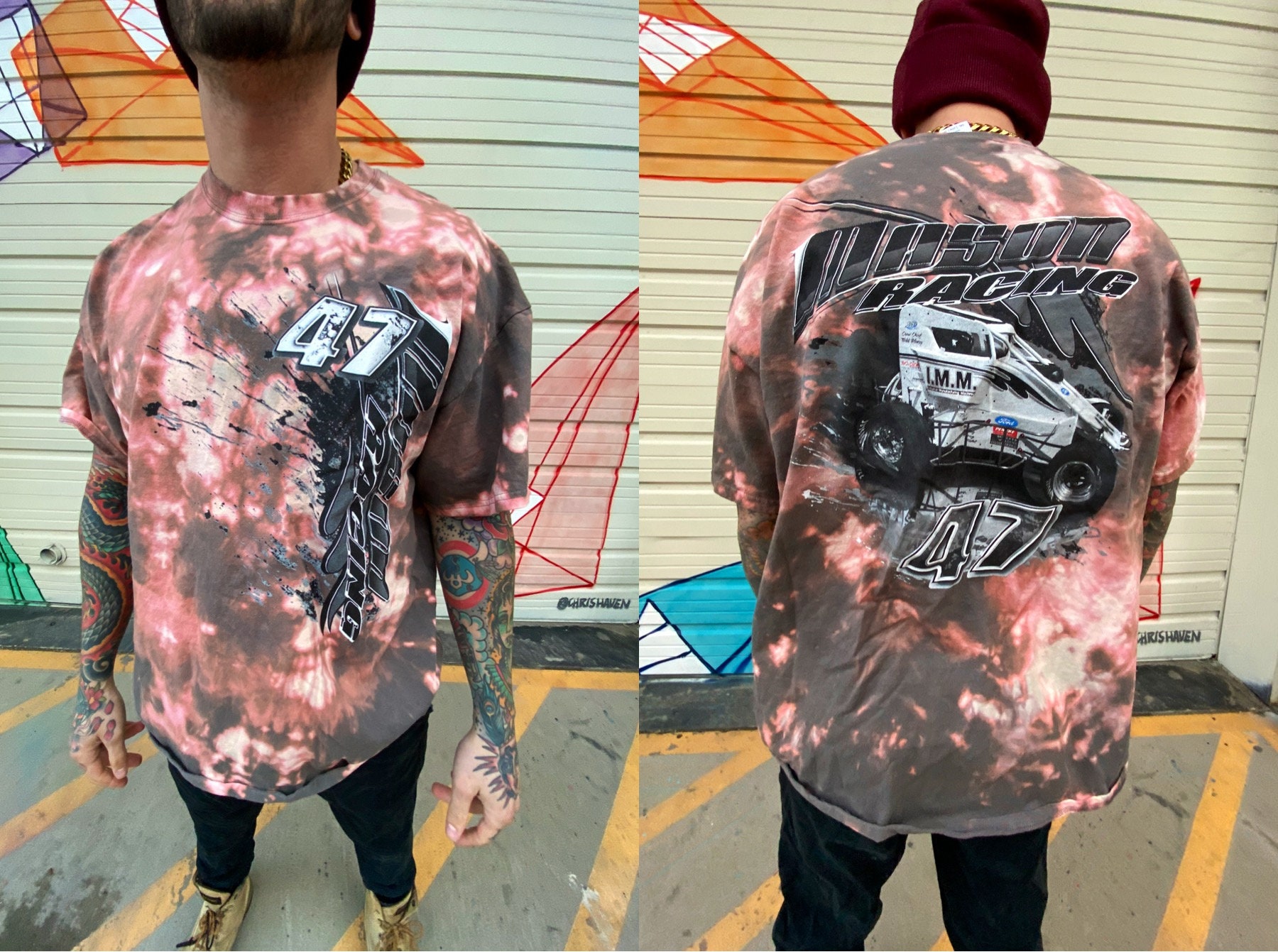 Blached Graphic Tee Bleached Tshirt Racing Racing Shirt - Etsy UK