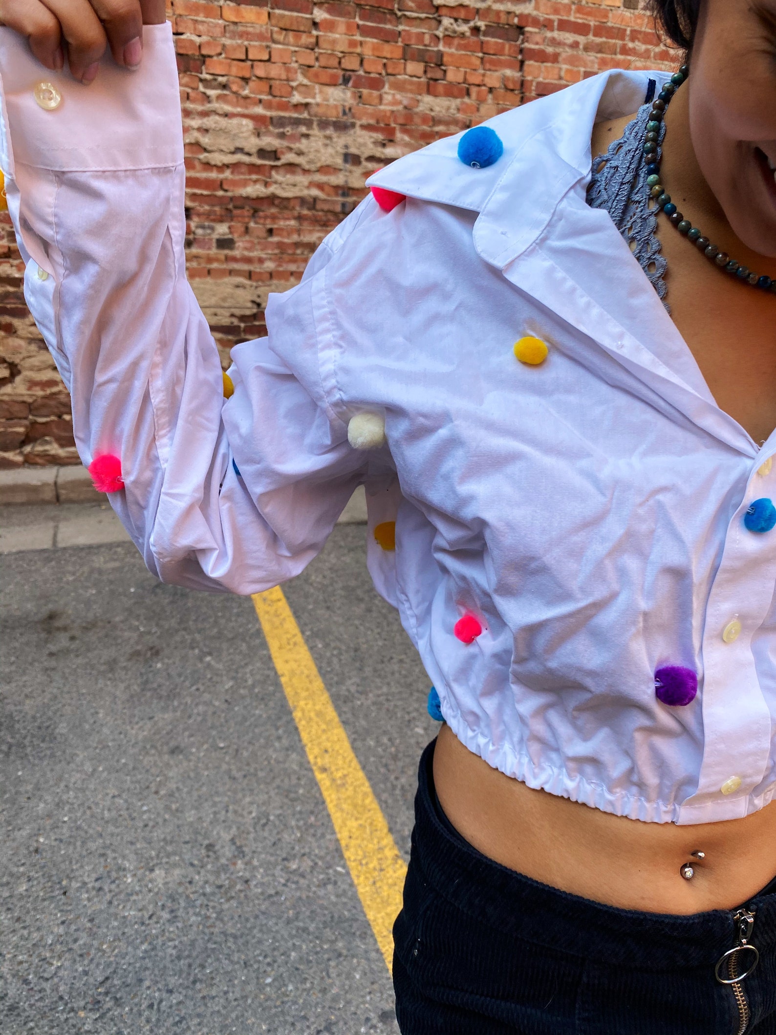 Clown costume clown top cropped clown shirt polka dot | Etsy
