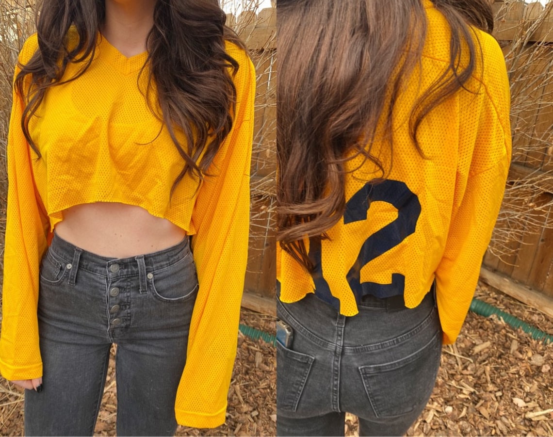 Yellow Cropped Long Sleeve Jersey Cropped Jersey Jersey Crop - Etsy