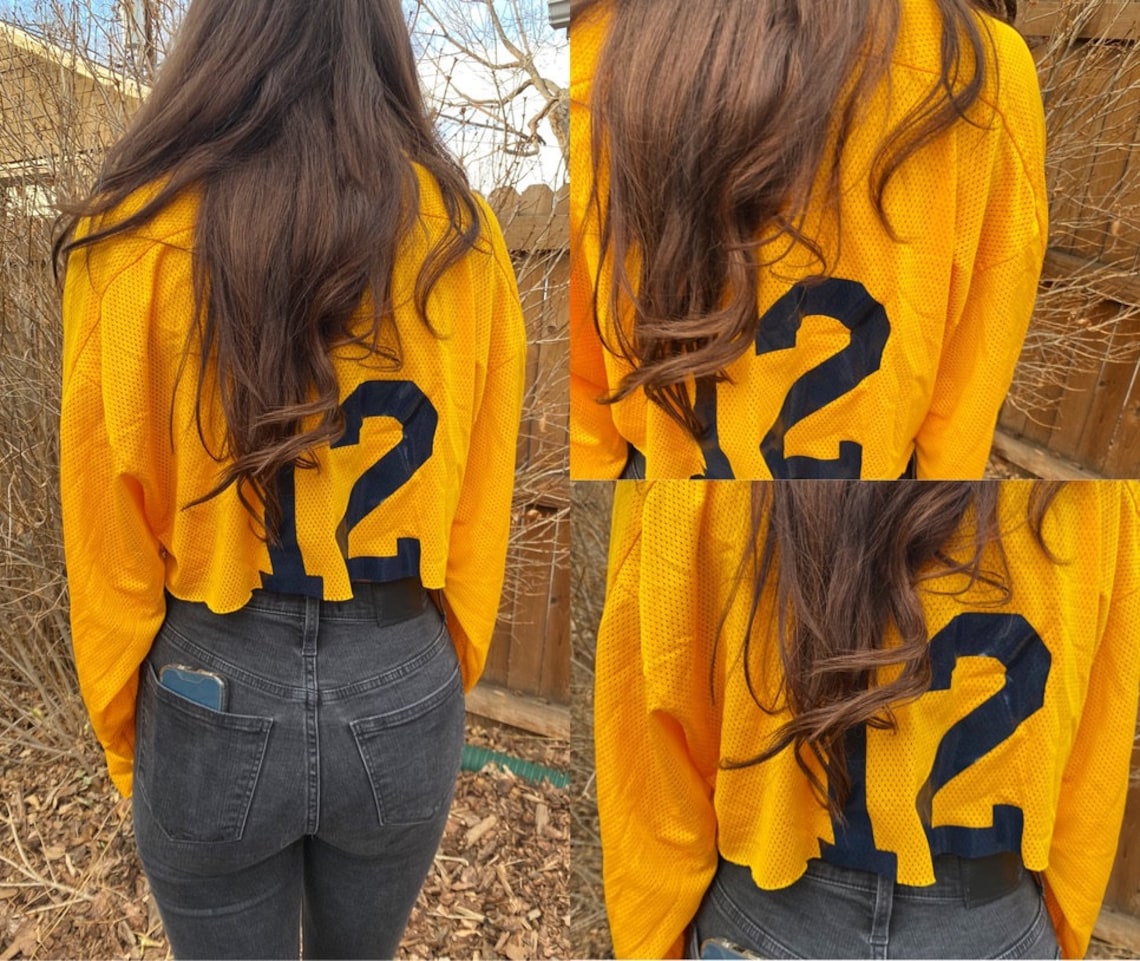 Yellow Cropped Long Sleeve Jersey Cropped Jersey Jersey Crop | Etsy