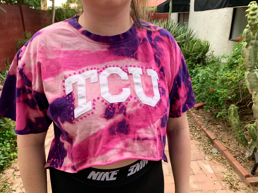 College Crop Top, Bedazzled Crop Top, Acid Wash Crop Top, Frogs Shirt ...