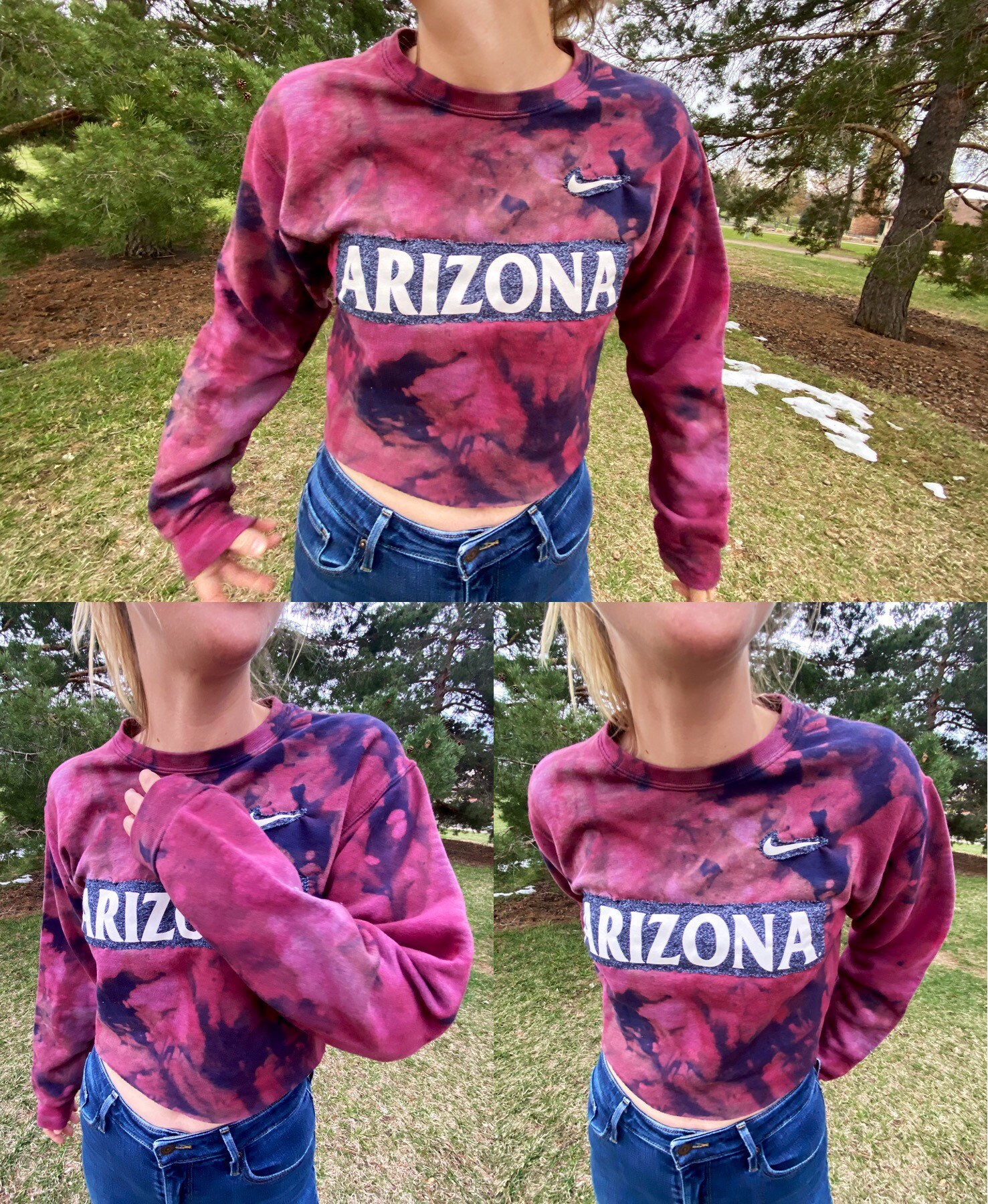 Arizona crop top bleached crewneck tie dyed crewneck | Etsy