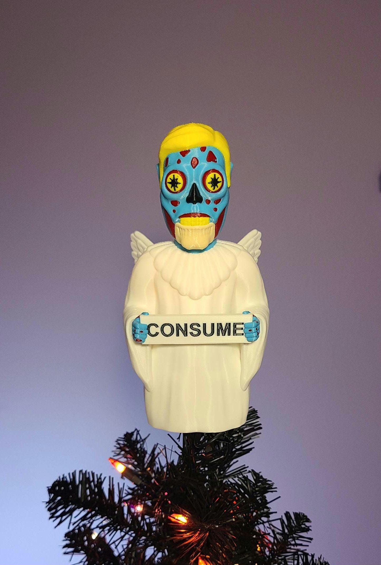 3D Printed They Live Consume Angel Horror Christmas Tree Topper - Etsy