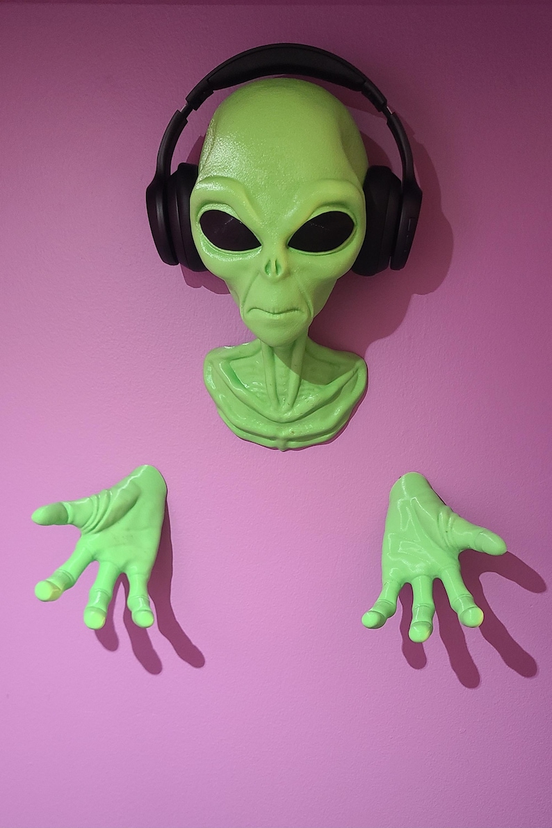3D Printed Alien Headphone Holder Wall Mount - Etsy