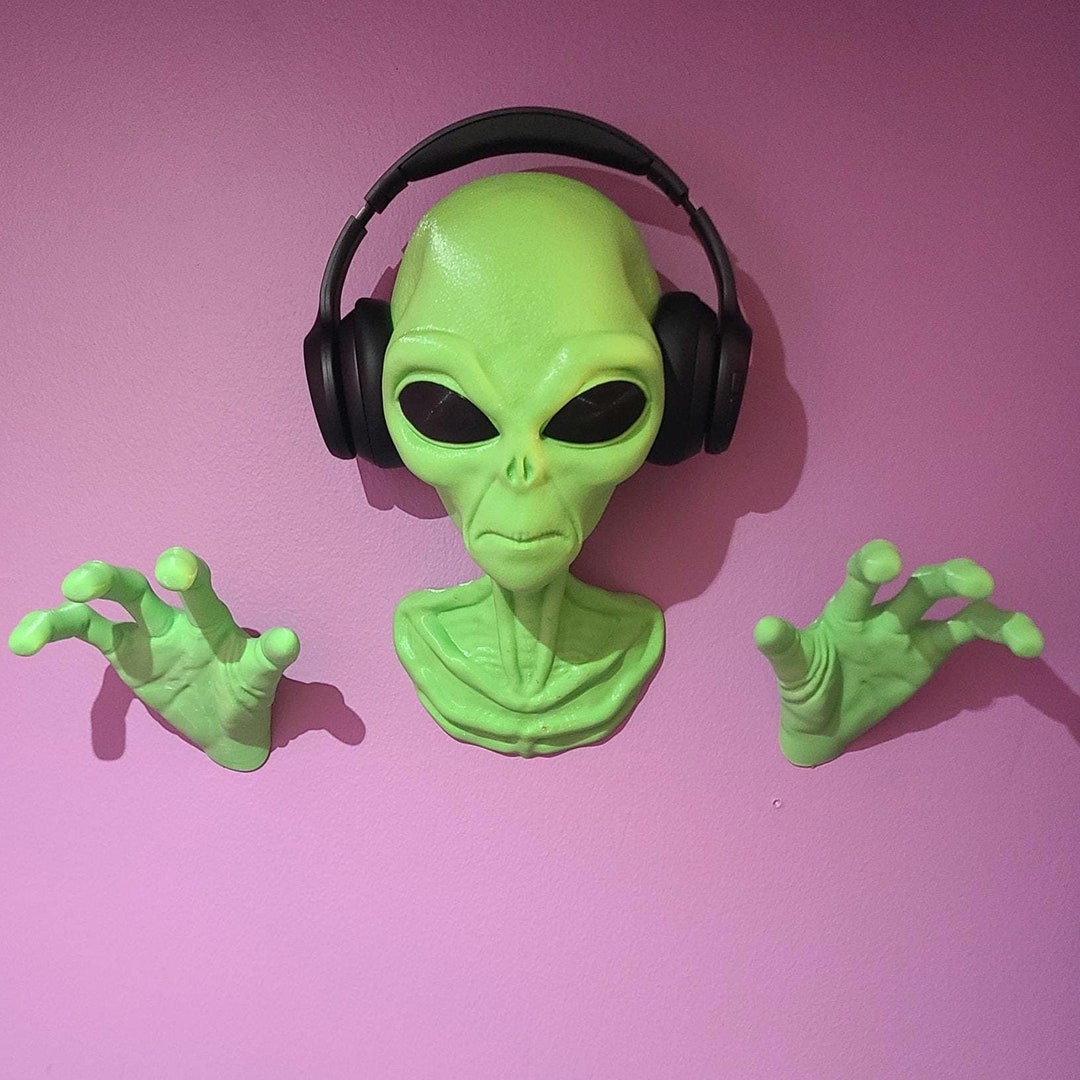 3D Printed Alien Headphone Holder Wall Mount - Etsy