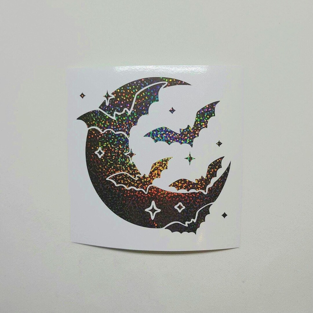 Bats Over Moon Vinyl Decal Bumper Sticker - Etsy